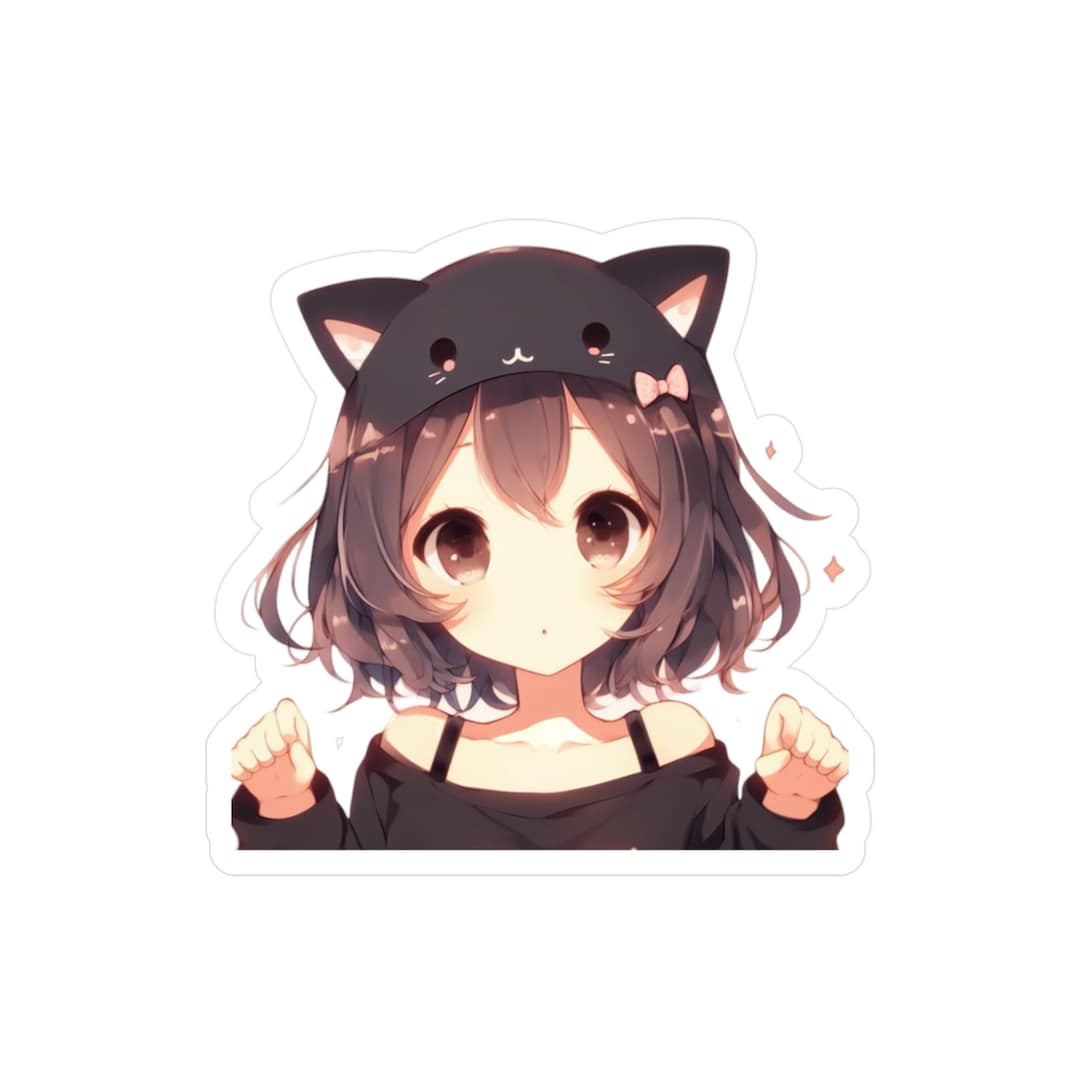 Anime Stickers Anime Girl Cat Hat Cute Anime Anime Girl Stickers Kawaii ...