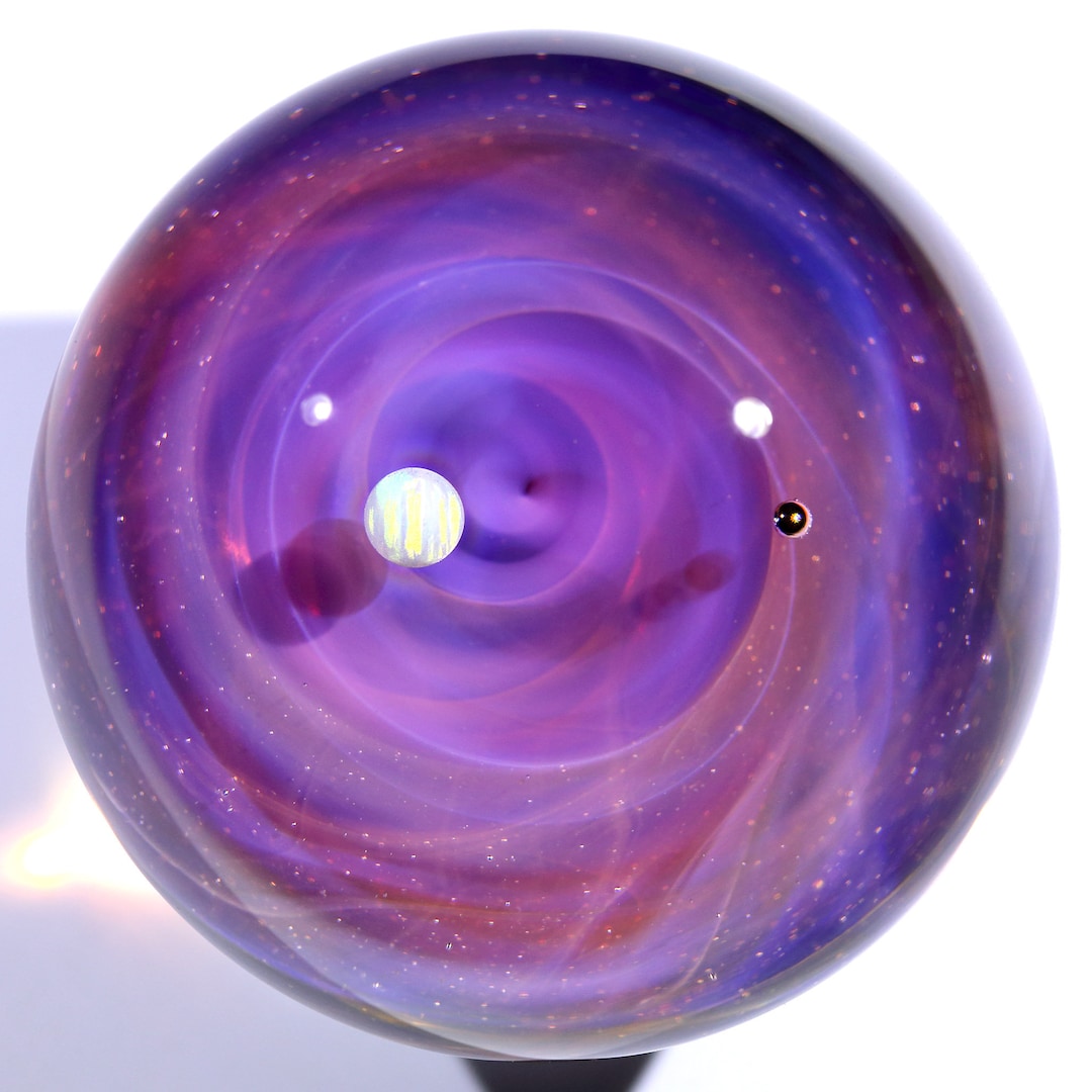 51mm 24K Gold Galaxy Glass Marble, Opal Space Glass Sphere, Cosmic ...