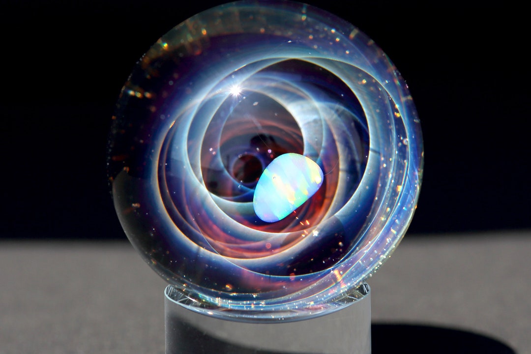 32mm Galaxy Glass Marble, Opal Space Glass Sphere, Cosmic Glass ...