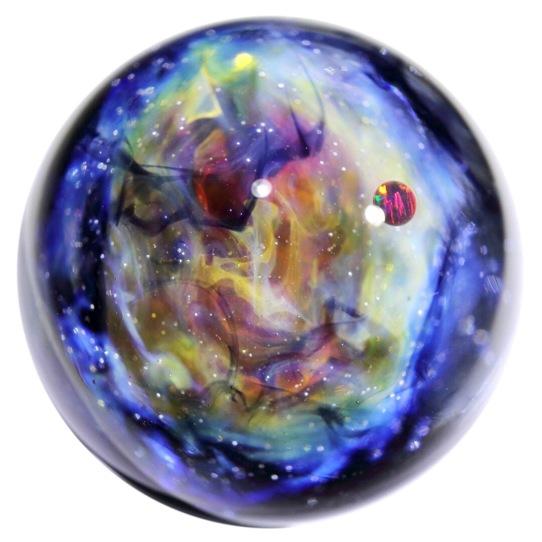 Unique Gift, 44mm Nebula Galaxy Glass Marble, Opal Space Sphere Object ...