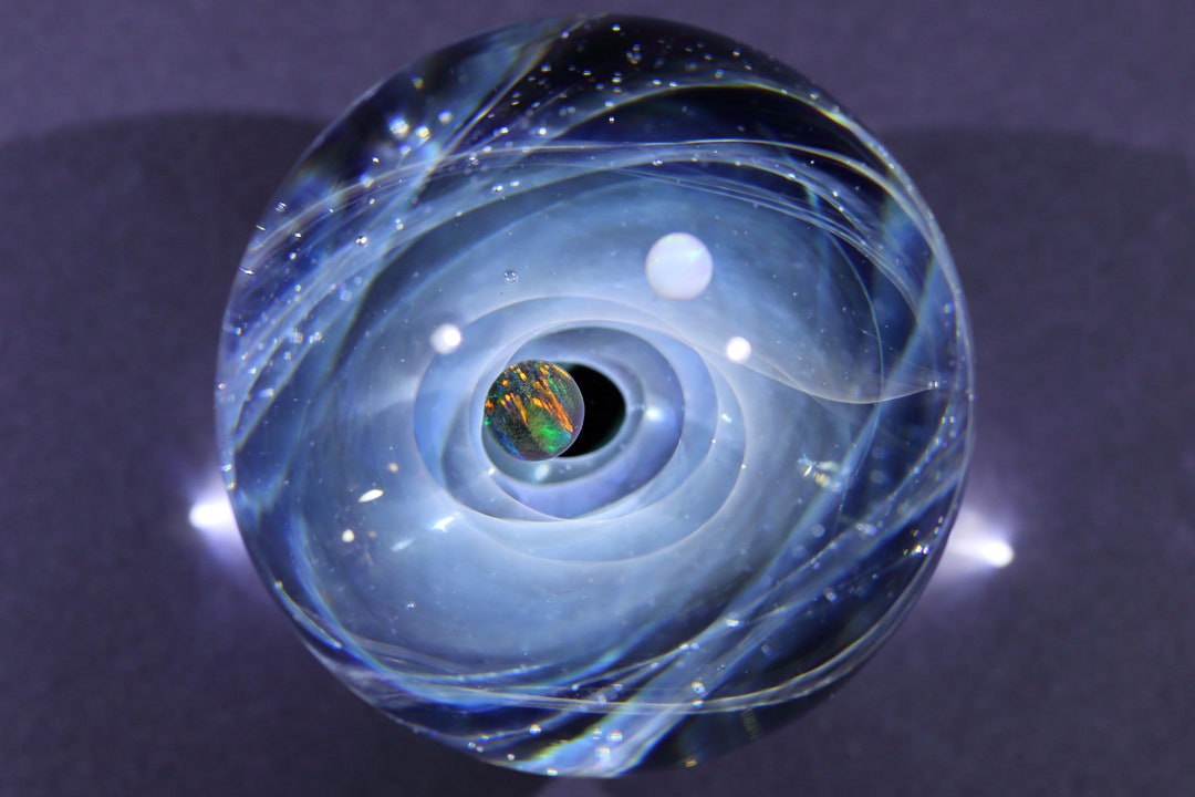 Unique Gift - 49mm Galaxy Glass Marble, Opal Space Glass Sphere, Cosmic ...