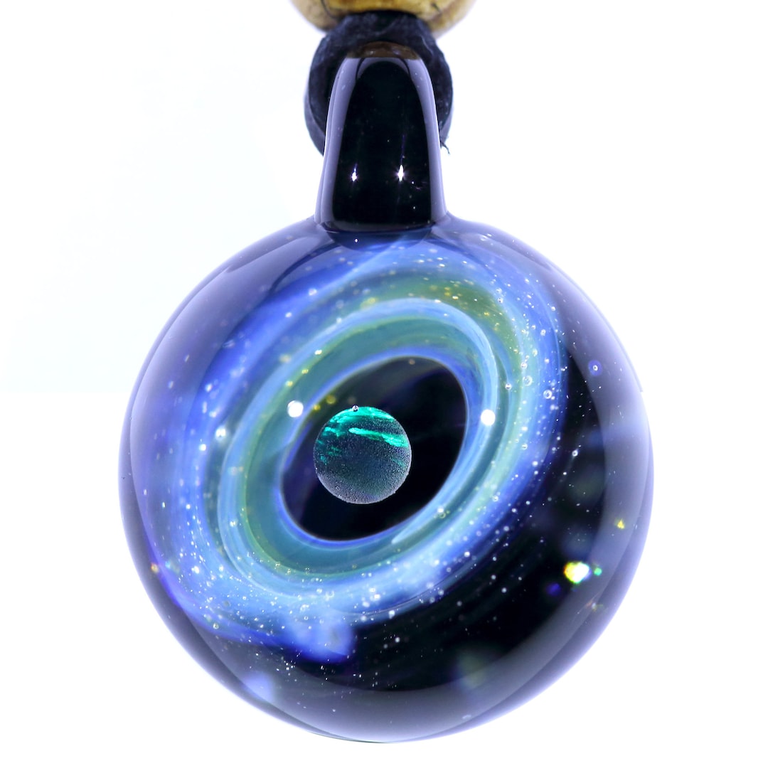 Galaxy Glass Pendant, Opal Space Glass Sphere, Cosmic Glass, Unique ...
