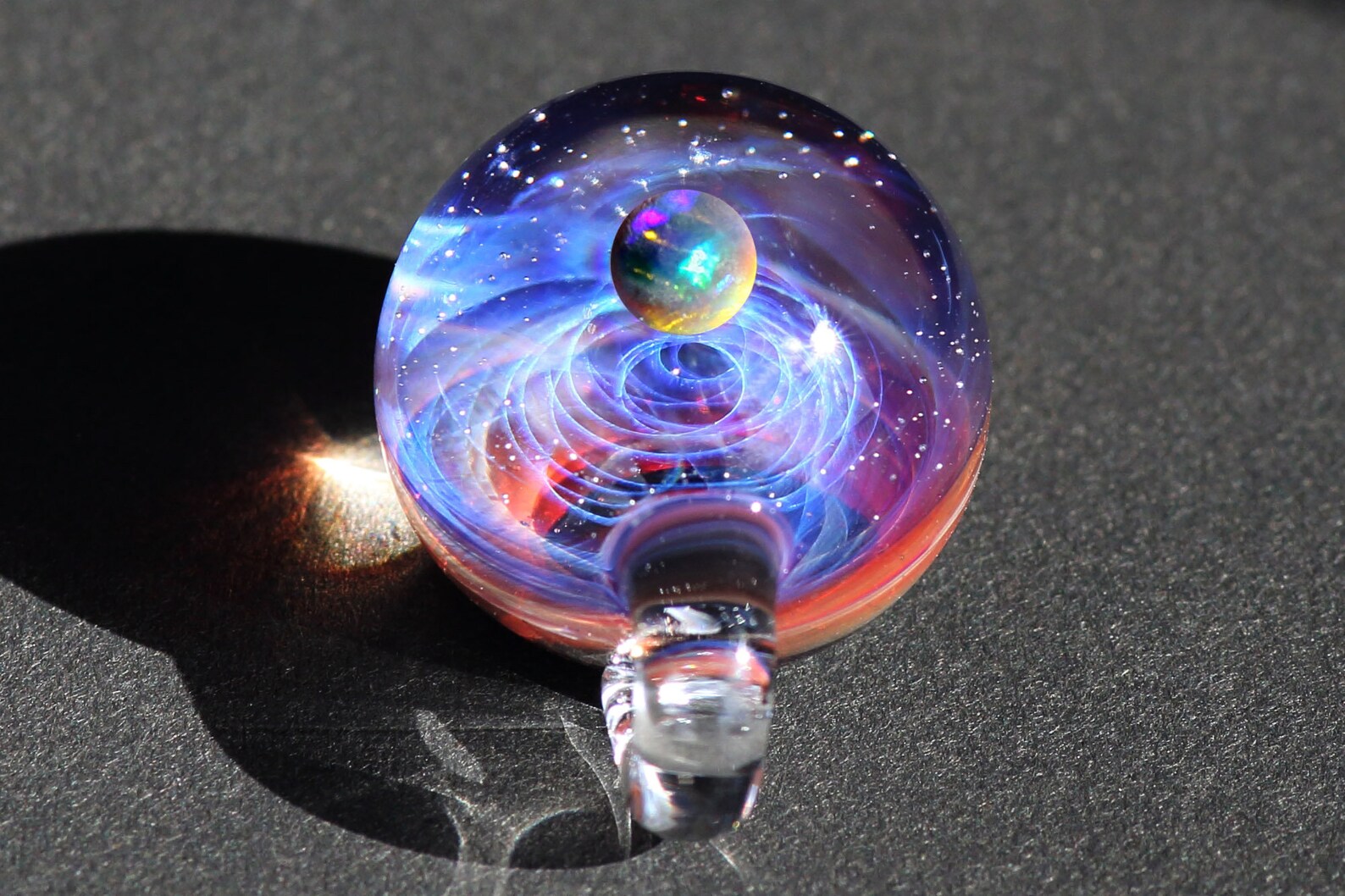 Galaxy Glass Pendant Opal Space Glass Sphere Cosmic glass | Etsy