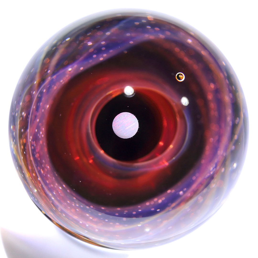 45mm 24K Gold Galaxy Glass Marble, Opal Space Glass Sphere, Cosmic ...