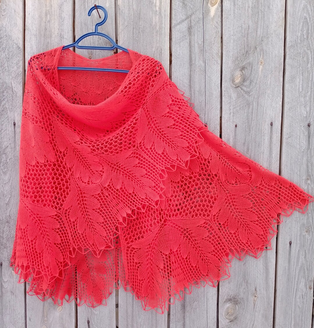 Big Red Lace Shawl, Handmade Knitted Lace Shawl, Natural Wool Lace Wrap ...