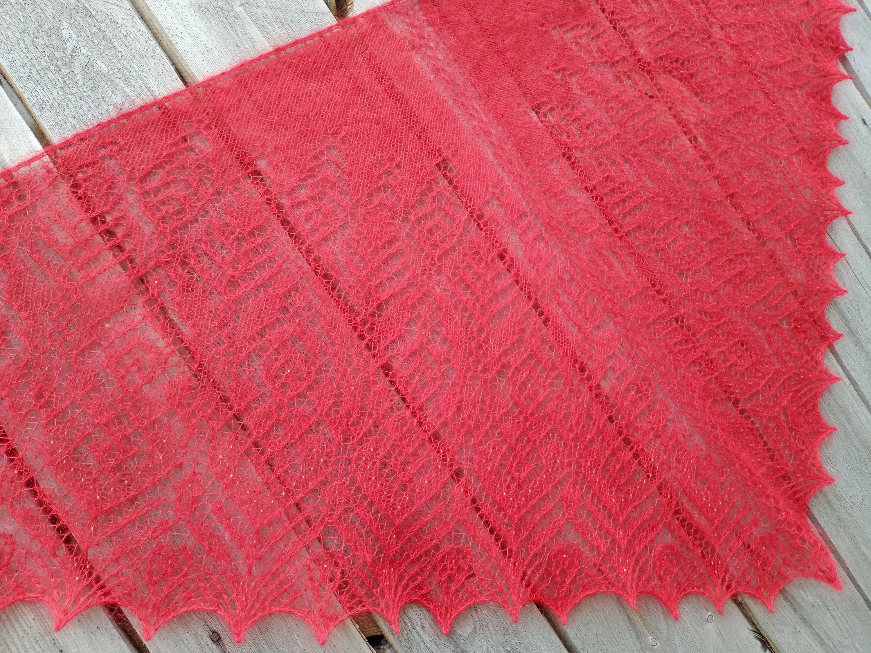 Large Red Lace Shawl, Red Mohair and Silk Shawl, Bright Scarlet Cape ...