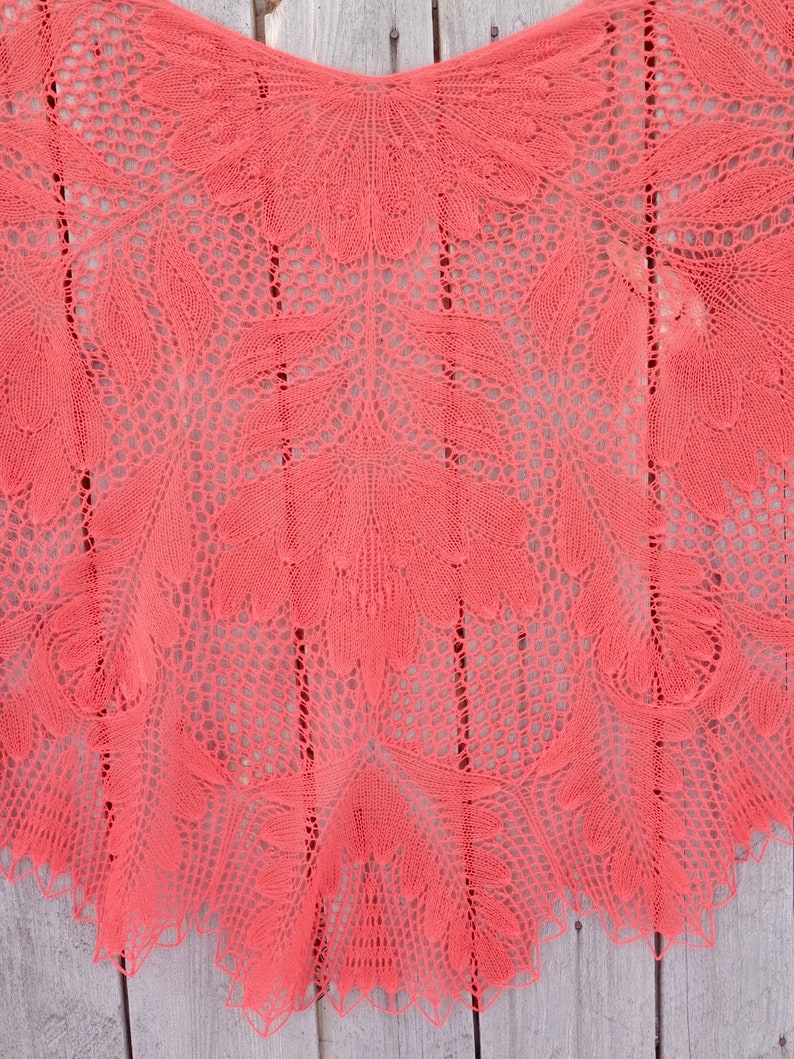 Big Red Lace Shawl, Handmade Knitted Lace Shawl, Natural Wool Lace Wrap ...