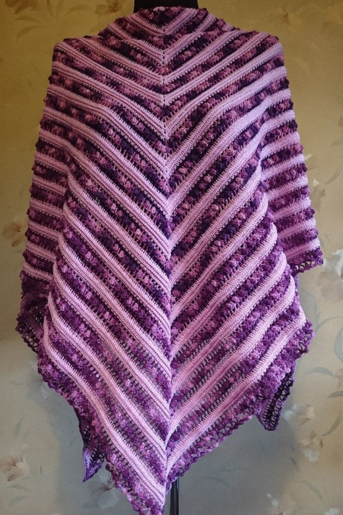 Multicolored Crochet Shawl Triangular Boho Style Shawl - Etsy