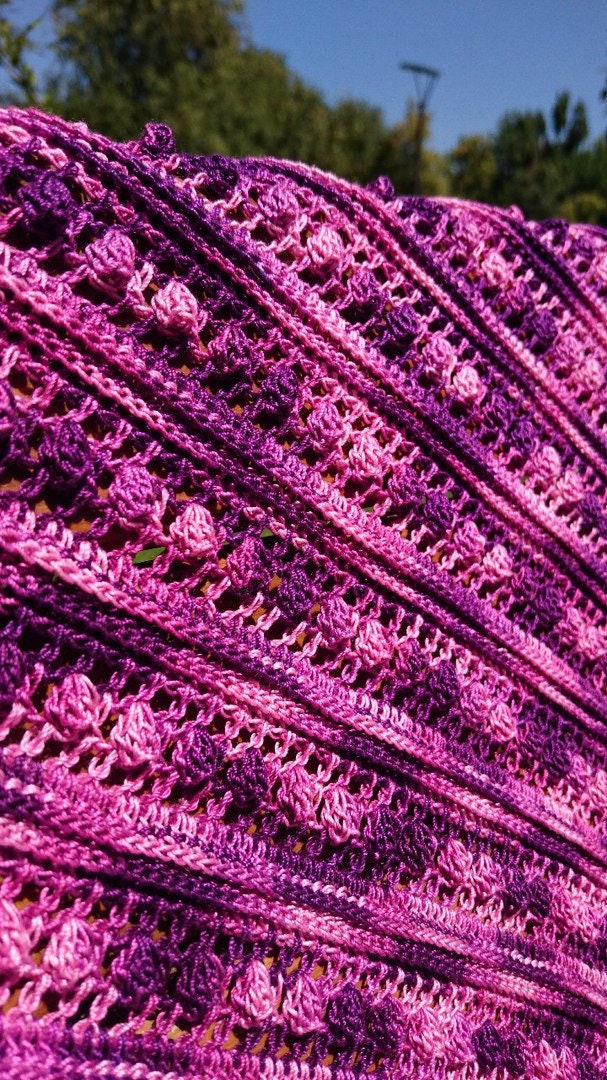 Multicolored Crochet Shawl Triangular Boho Style Shawl - Etsy