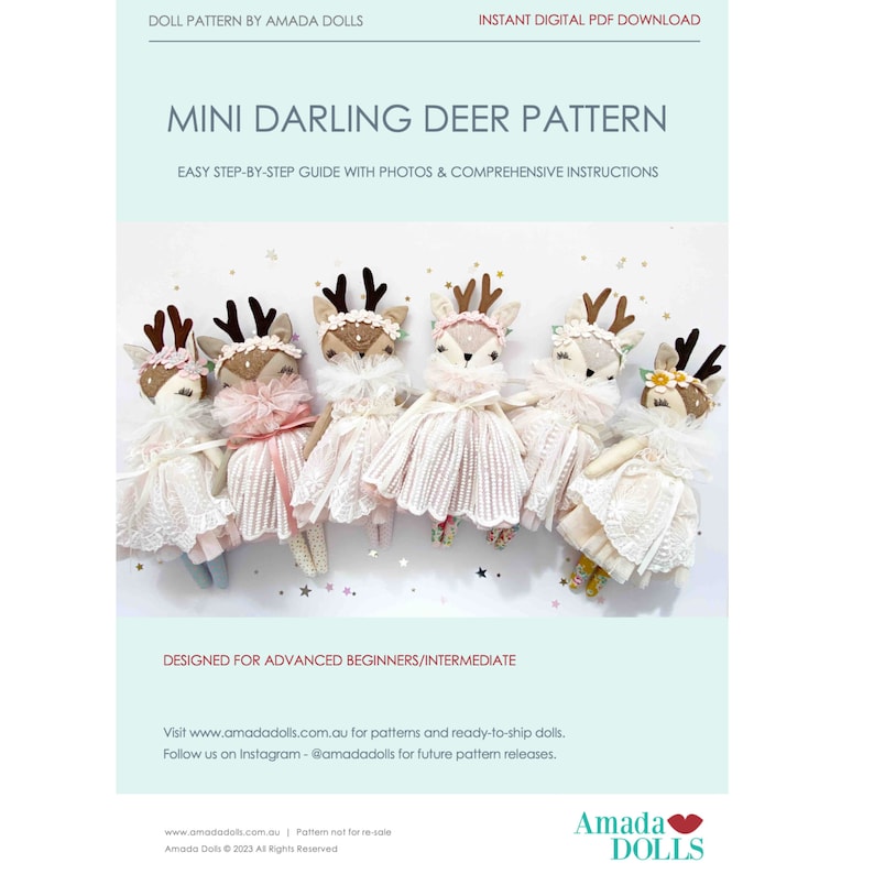 Fawn Deer Sewing Pattern, Handmade Doll, Digital Pattern Download ...