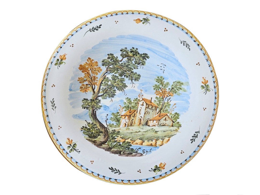 Castelli Landscape Ceramic Plate 39 Cm - Etsy
