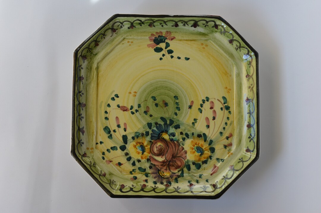 Hand-painted Ceramic Tray by Castelli Cm 24x24 - Etsy