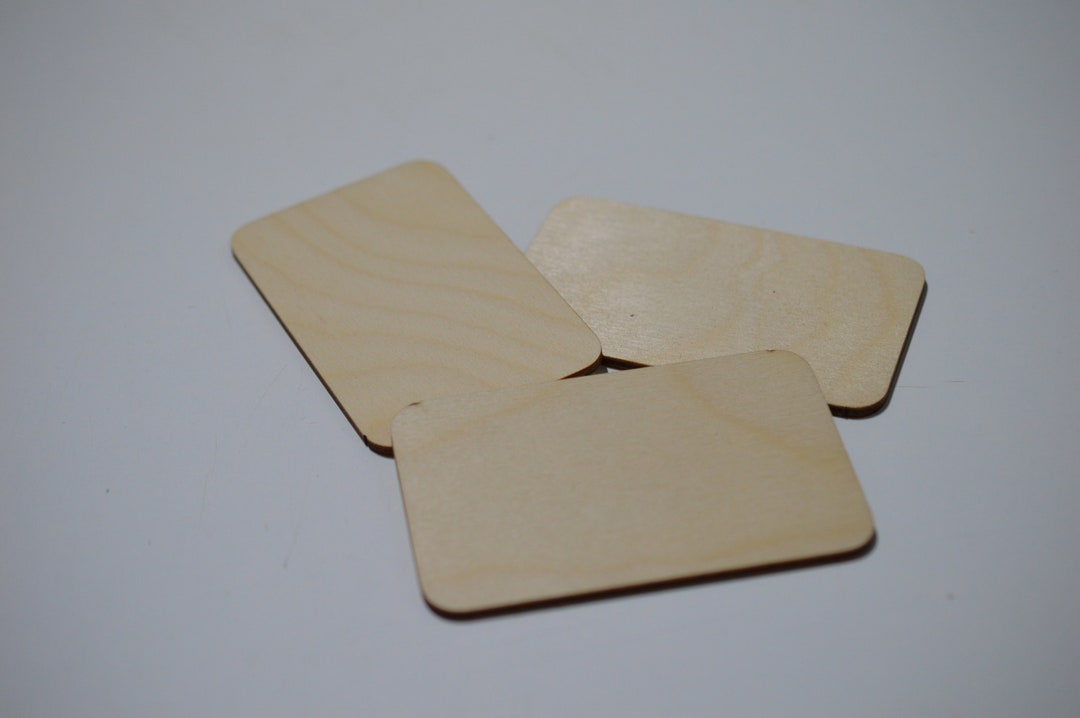 Rectangular Wooden Shape With Rounded Corners 9.8x6 Cm Handmade - Etsy