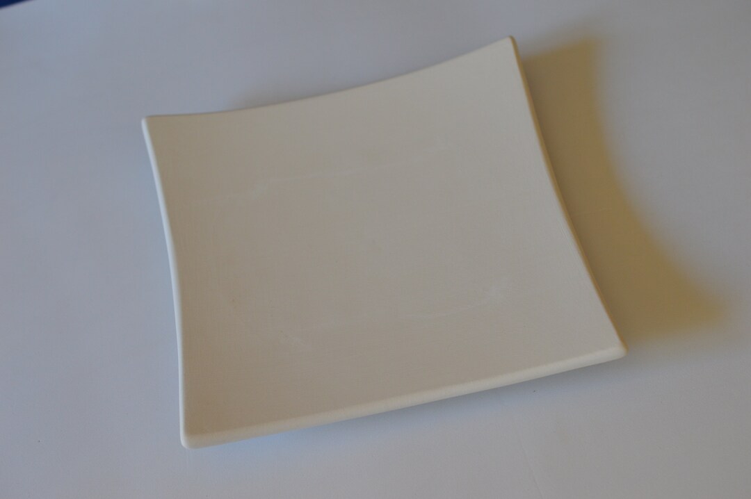 Square Sushi Plate in White Terracotta to Decorate - Etsy