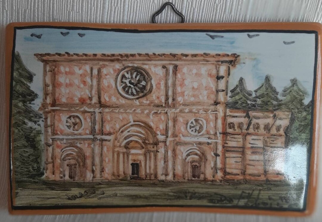 Hand Painted Ceramic Brick of Castles Cm 9x13 With View - Etsy