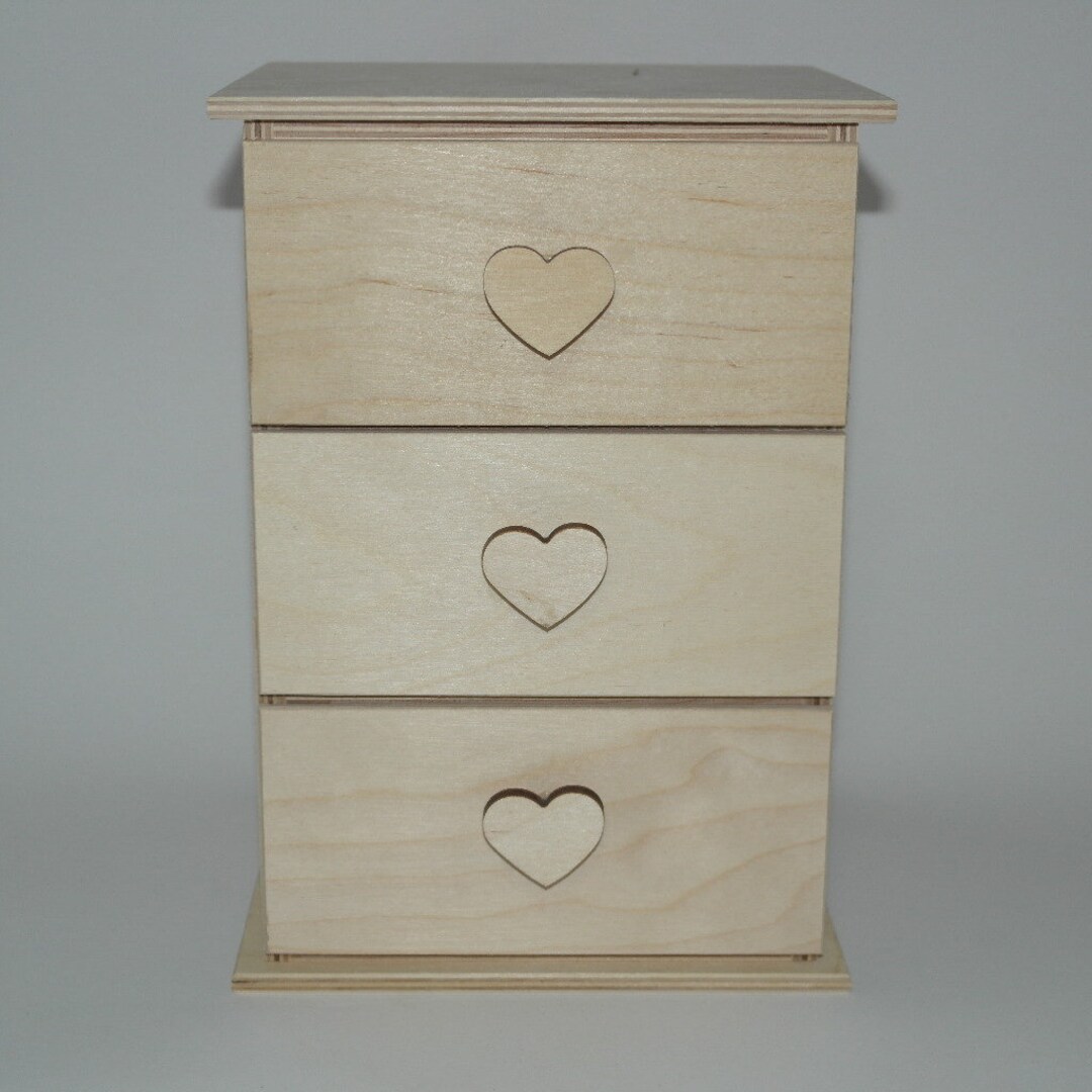 Handcrafted Heart Knob Chest of Drawers Cm 24x17x16 - Etsy