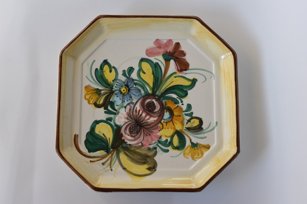 Hand-painted Ceramic Tray by Castelli Cm 24x24 - Etsy