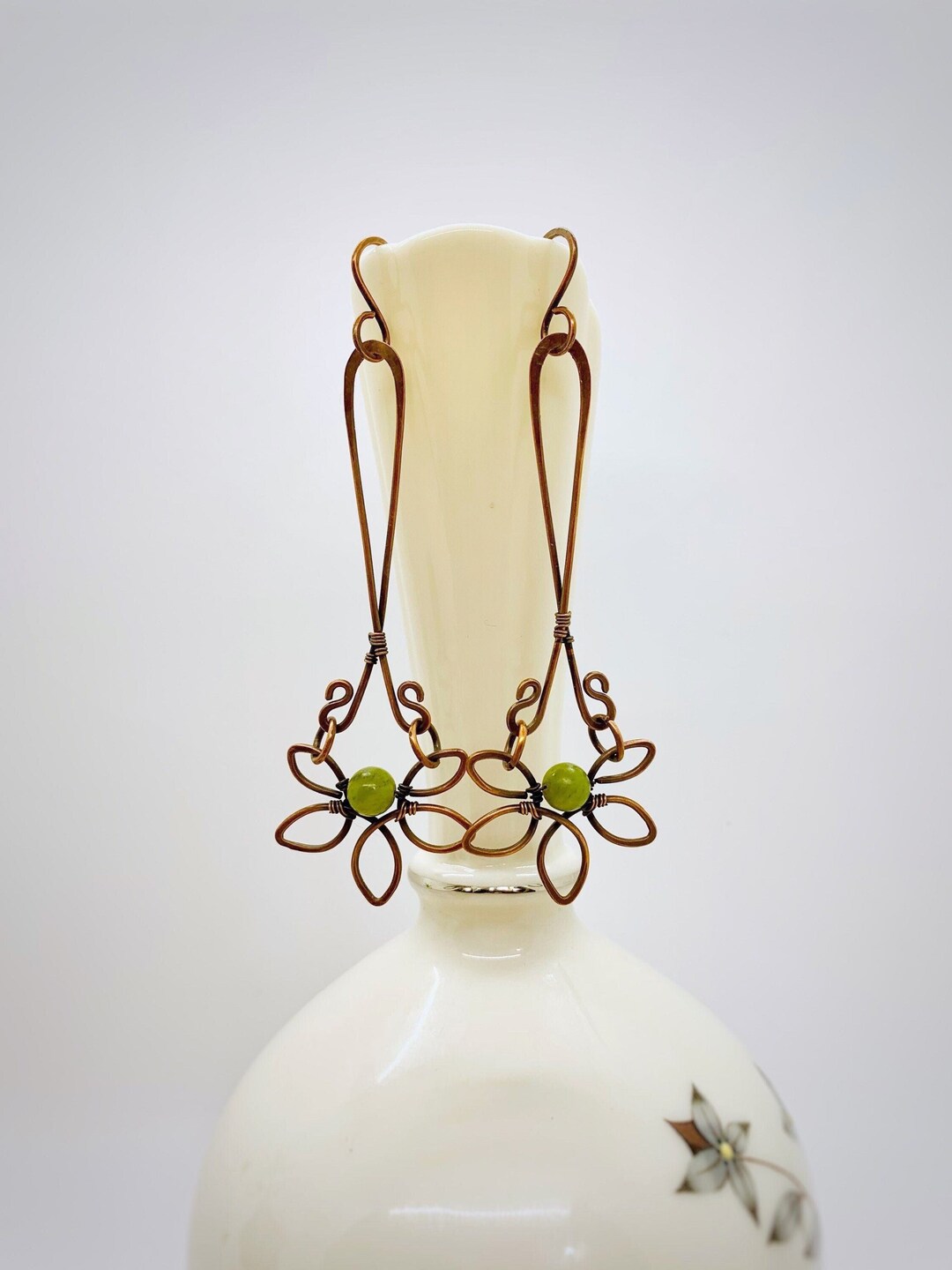 Customizable Lotus Flower Wire Wrapped Earrings Copper Lotus - Etsy