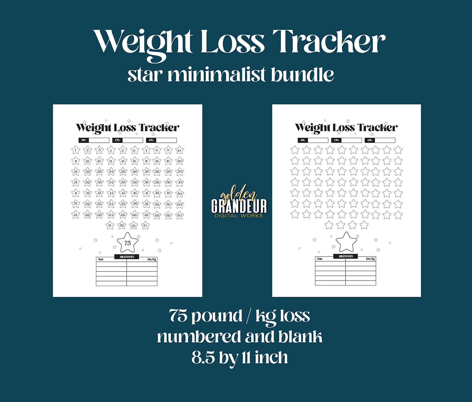 75 Lbs Weight Loss Tracker 75 Kg Weight Loss Tracker - Etsy
