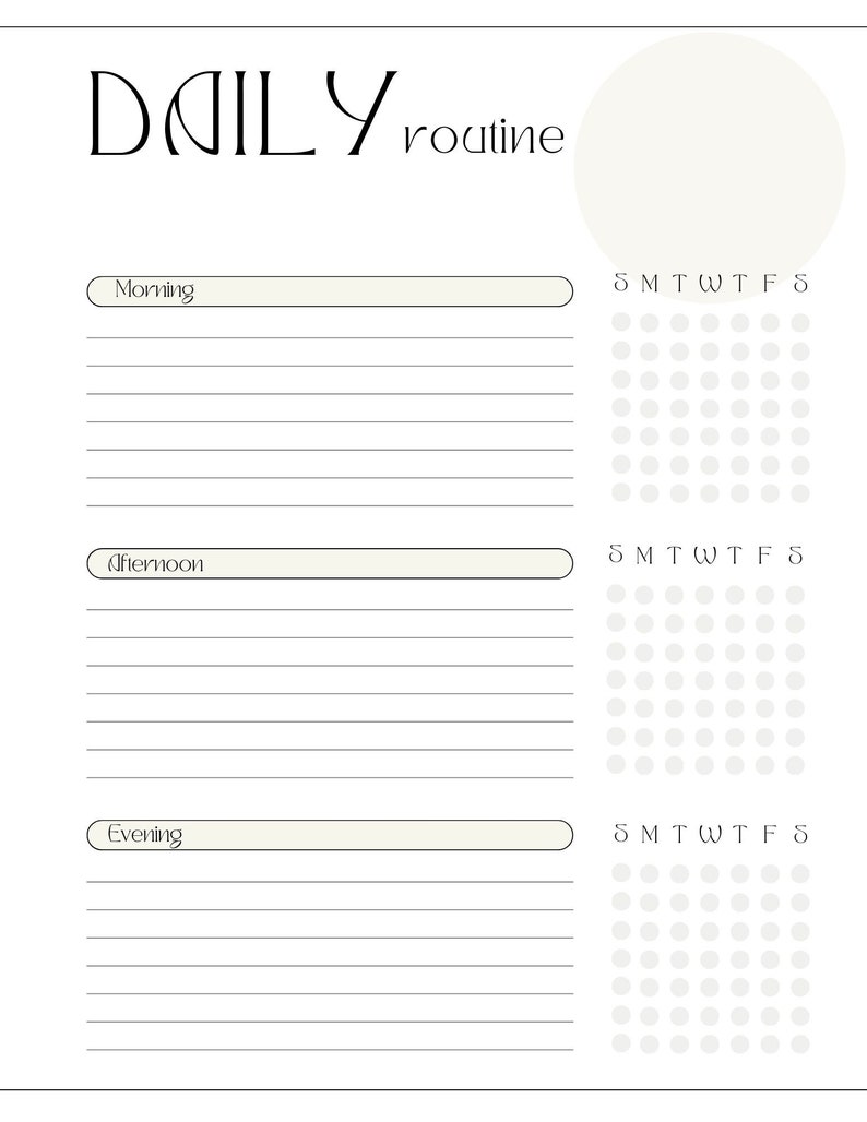 Editable in Canva | Daily Routine | ADHD | Daily Habit Tracker for the ...
