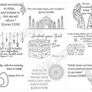 Printable Ayah/ayat Cards - Quran Verse Coloring, Instant Download ...