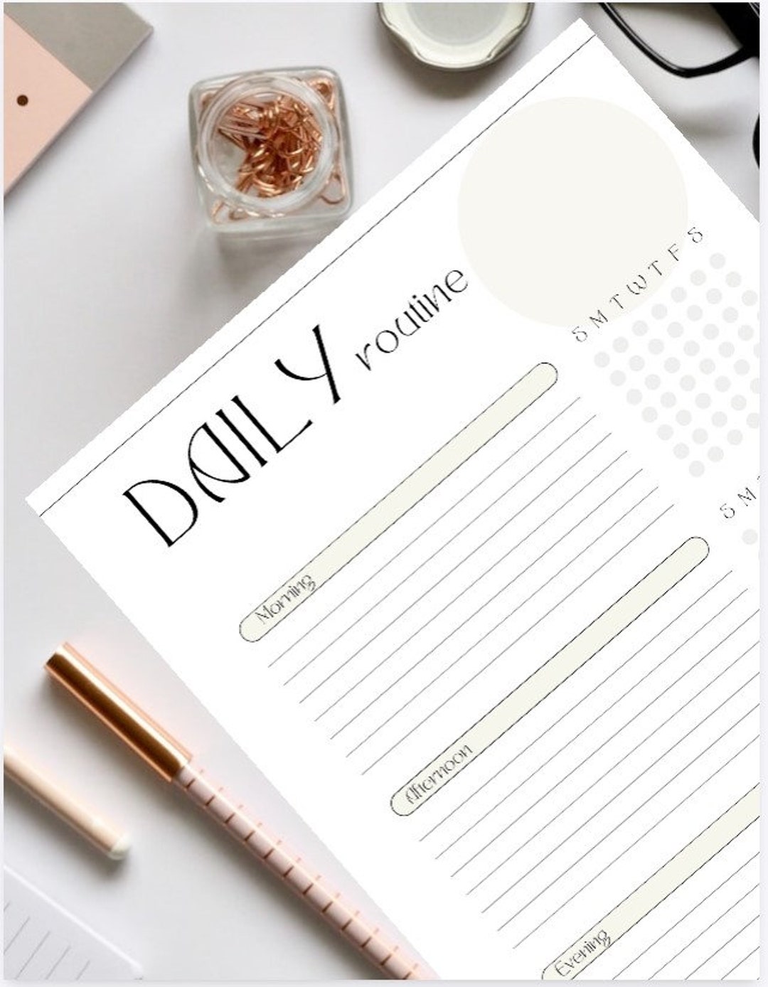 Editable in Canva | Daily Routine | ADHD | Daily Habit Tracker for the ...