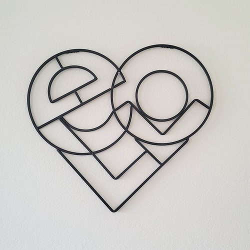 Metal Bold Love Heart Sign Metal Wall Decor Love Wall Decor - Etsy
