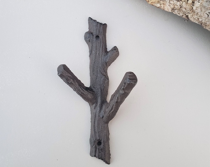 Double Tree Branch Hook Cast Iron Entryway Coat Hook - Etsy