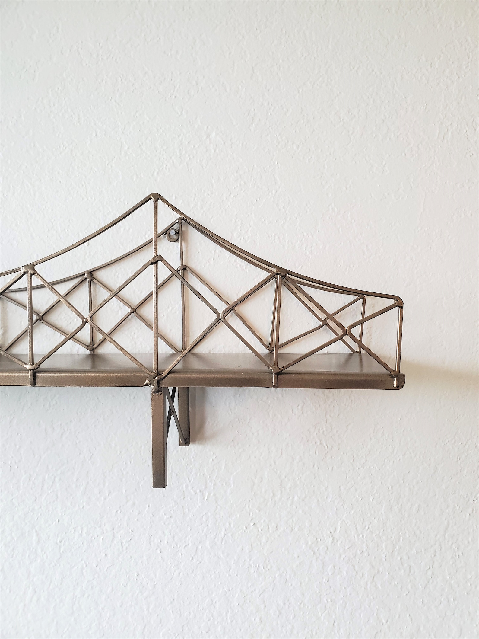 Metal Bridge Wall Shelf Metal Wall Decor Bridge Shelving - Etsy