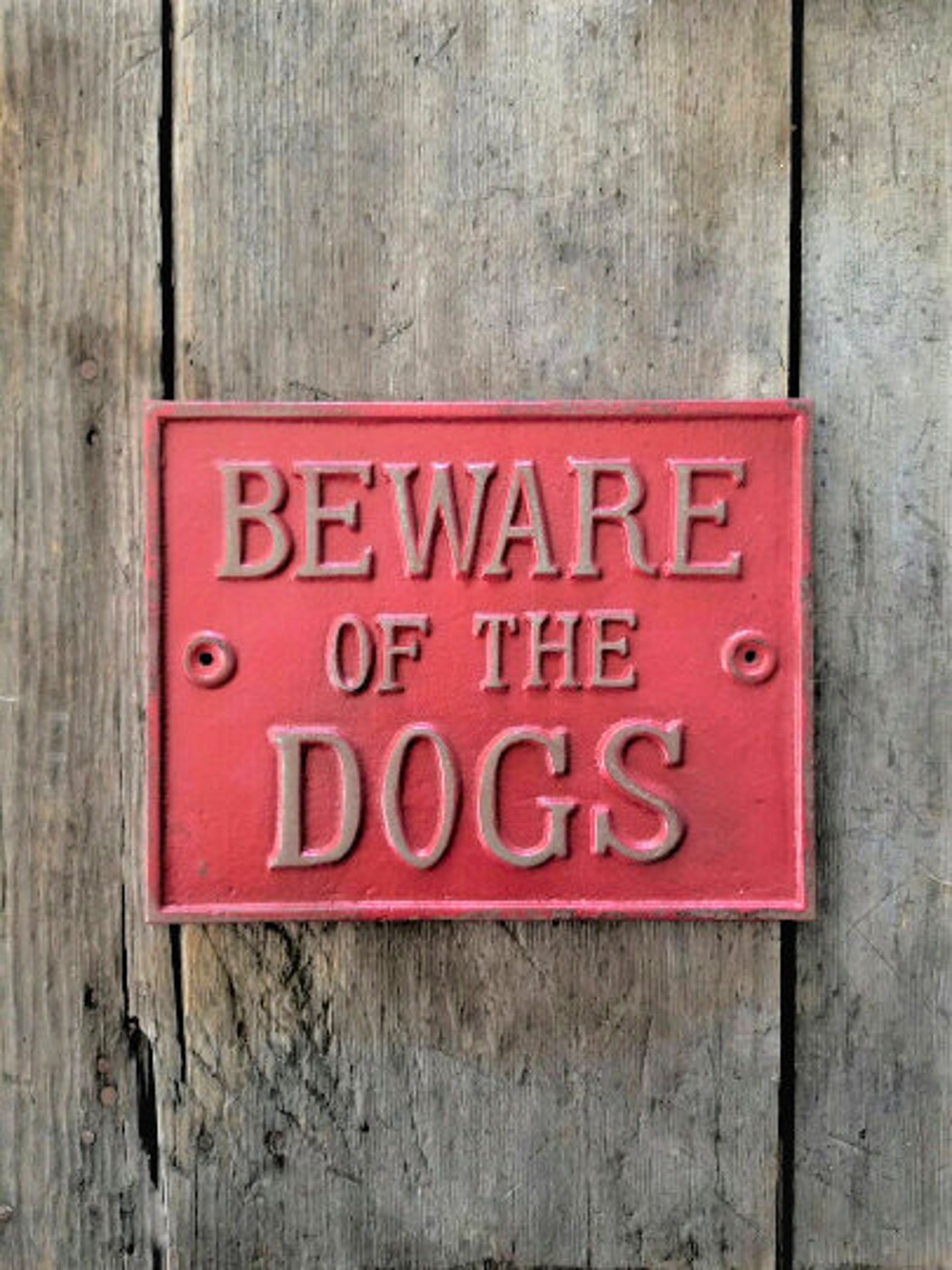 Beware of Dogs Sign Iron Beware of the Dogs Yard Sign Gate - Etsy