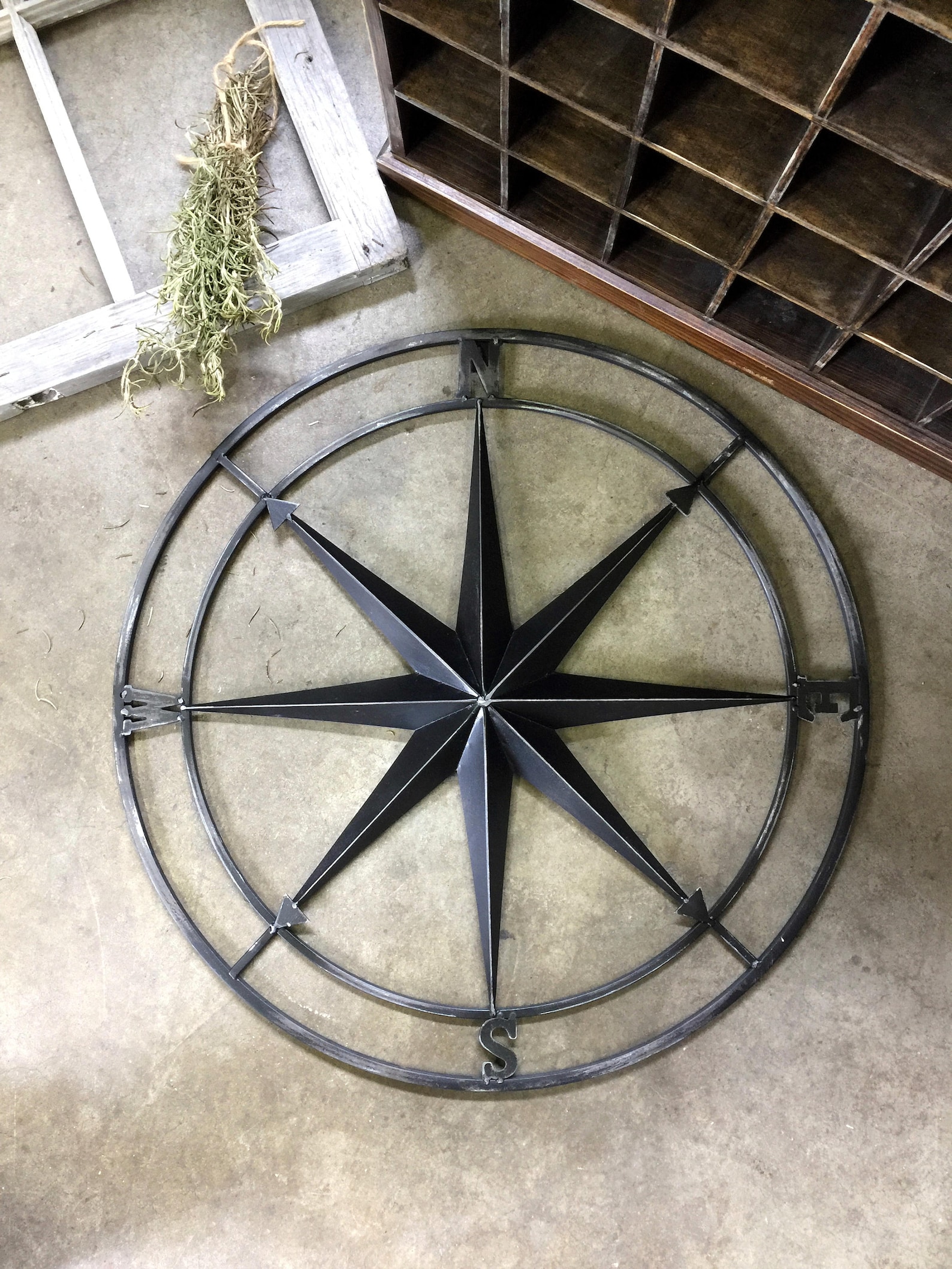 Nautical Wall Decor Metal Compass Wall Art | Etsy