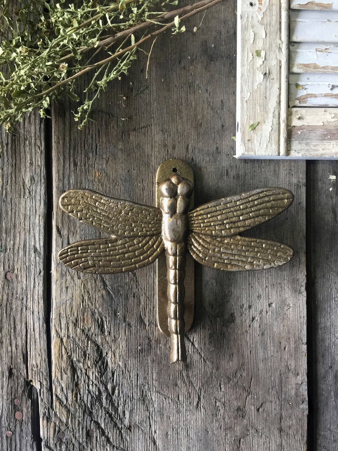 Dragonfly Iron Door Knocker, Iron Door Decoration - Etsy