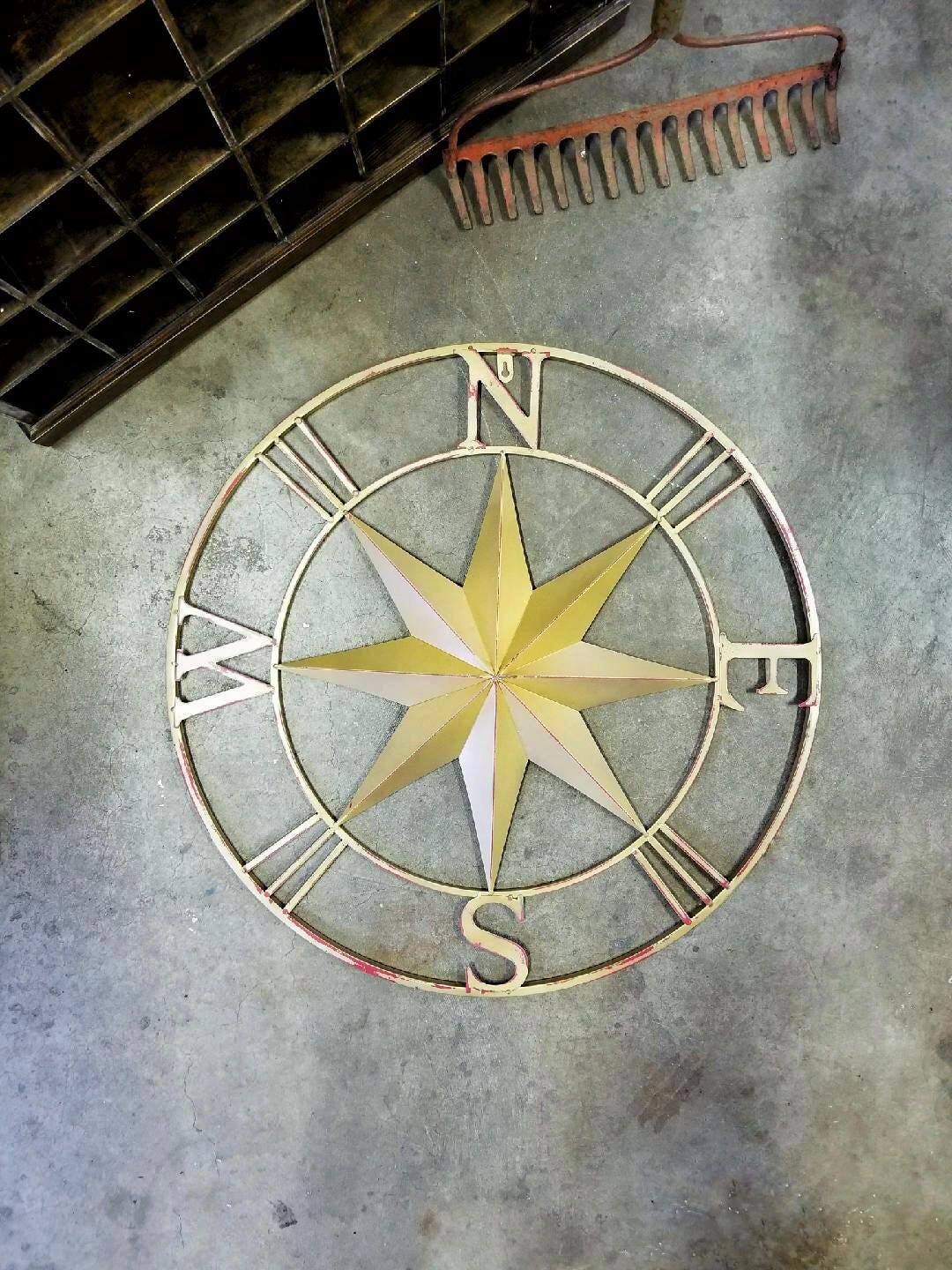 Nautical Wall Decor, Metal Compass, Farmhouse Decor, Home Decor, Wall ...
