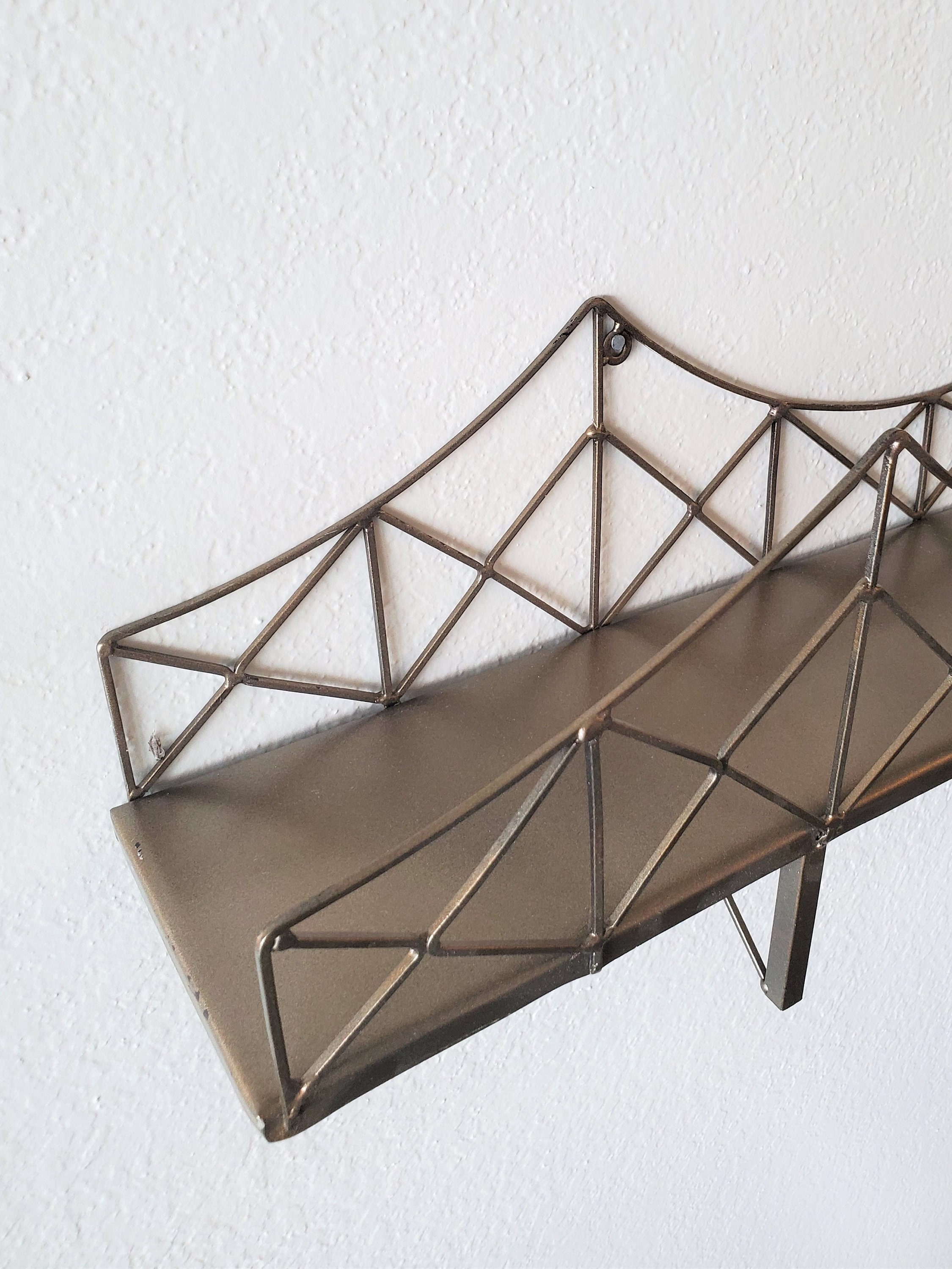 Metal Bridge Wall Shelf Metal Wall Decor Bridge Shelving - Etsy