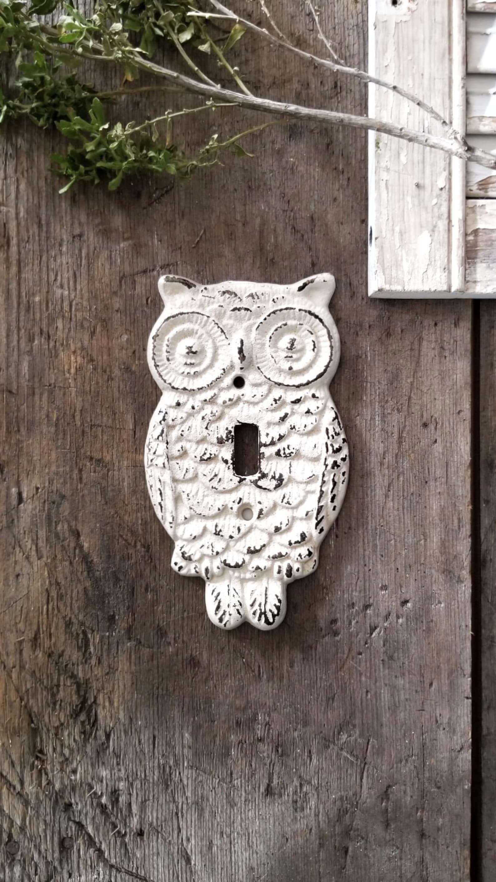 Shabby Chic Owl Light Switch Cover Farmhouse Bird Decor - Etsy