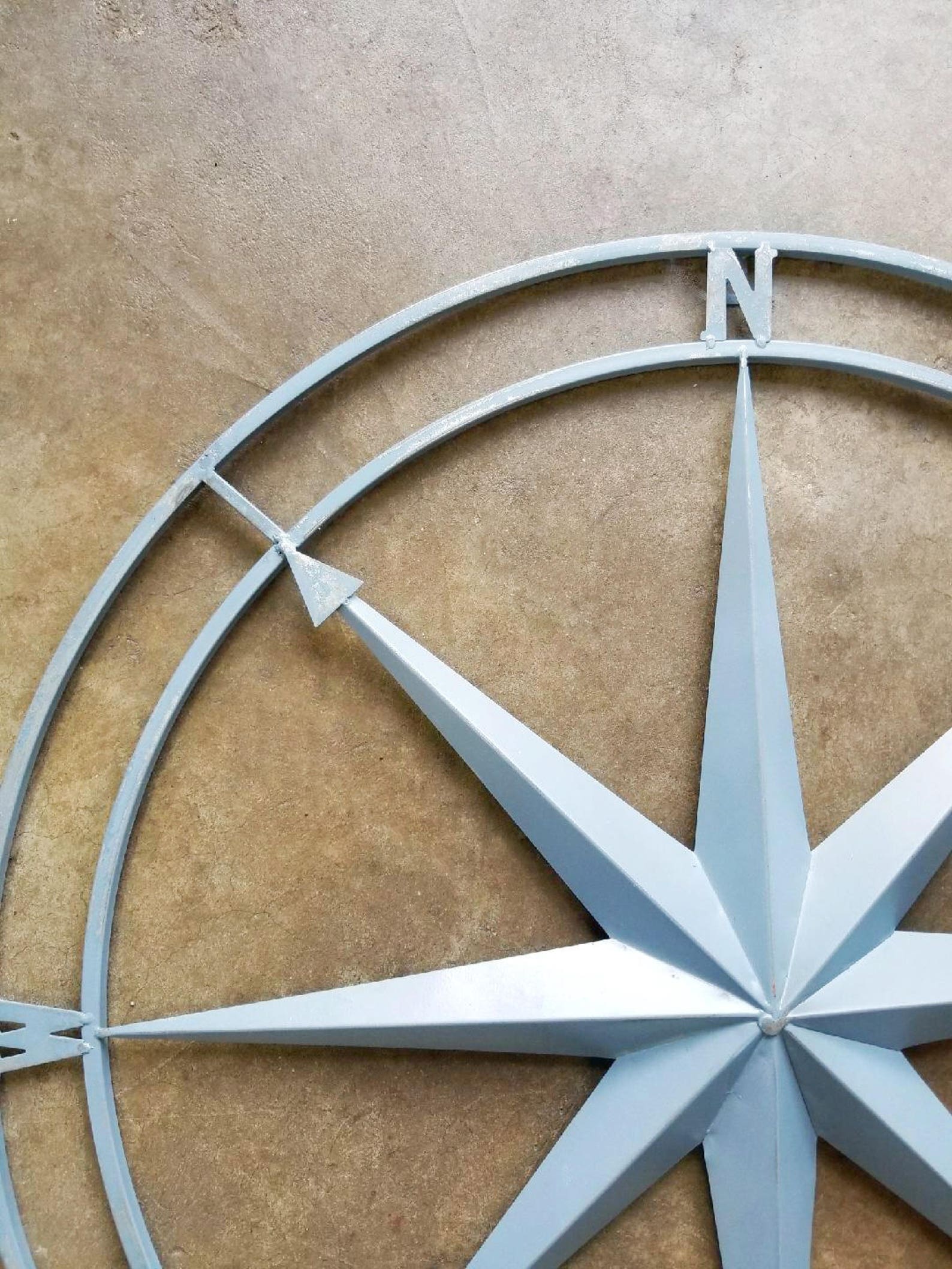 Nautical Wall Decor Metal Compass Wall Art | Etsy