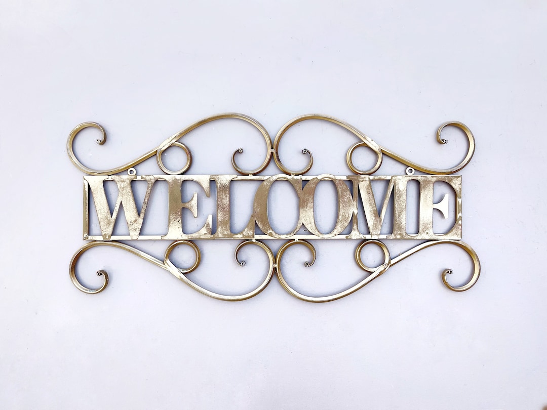 Metal Welcome Sign, Rustic Home Decor, Entryway Decor, Metal Wall Art ...