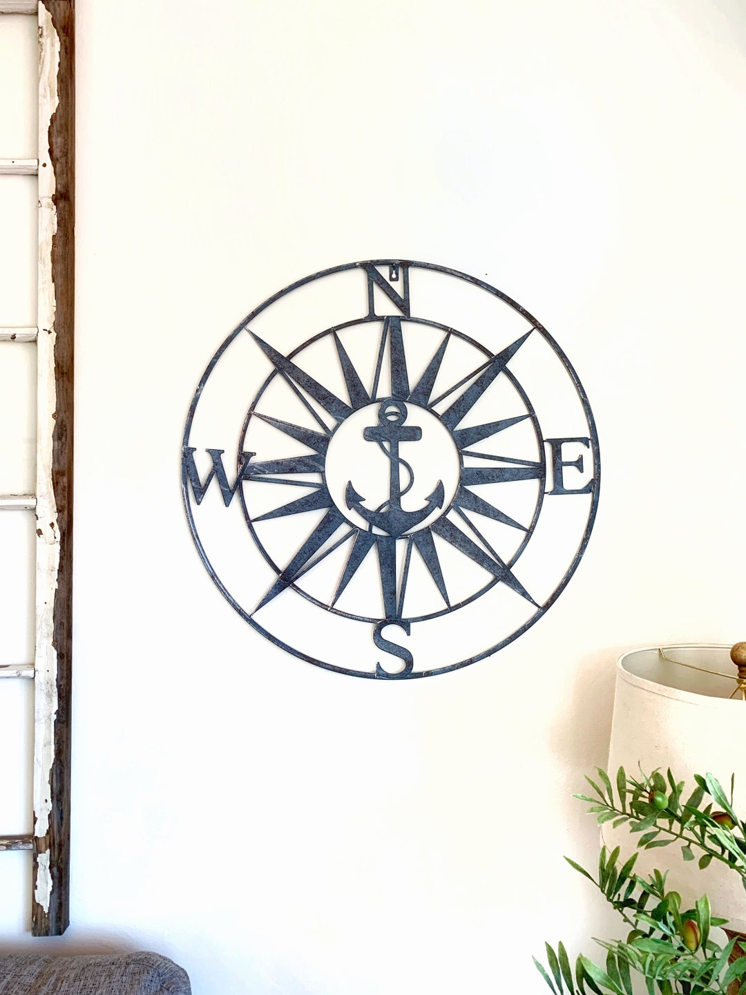 Nautical Wall Decor, Metal Anchor Compass, Interior Home Decor ...