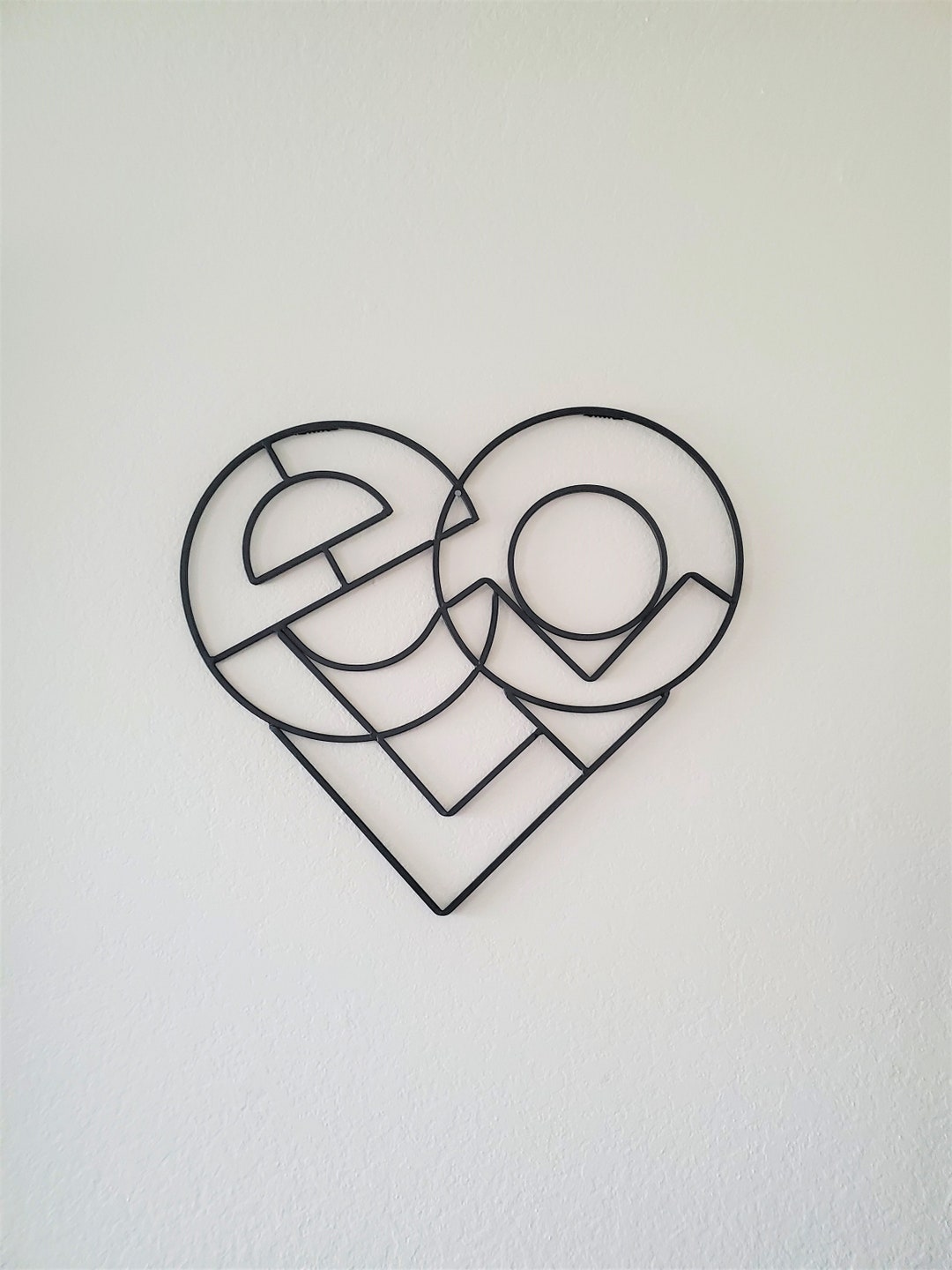 Metal Bold Love Heart Sign, Metal Wall Decor, Love Wall Decor, Wall Art ...