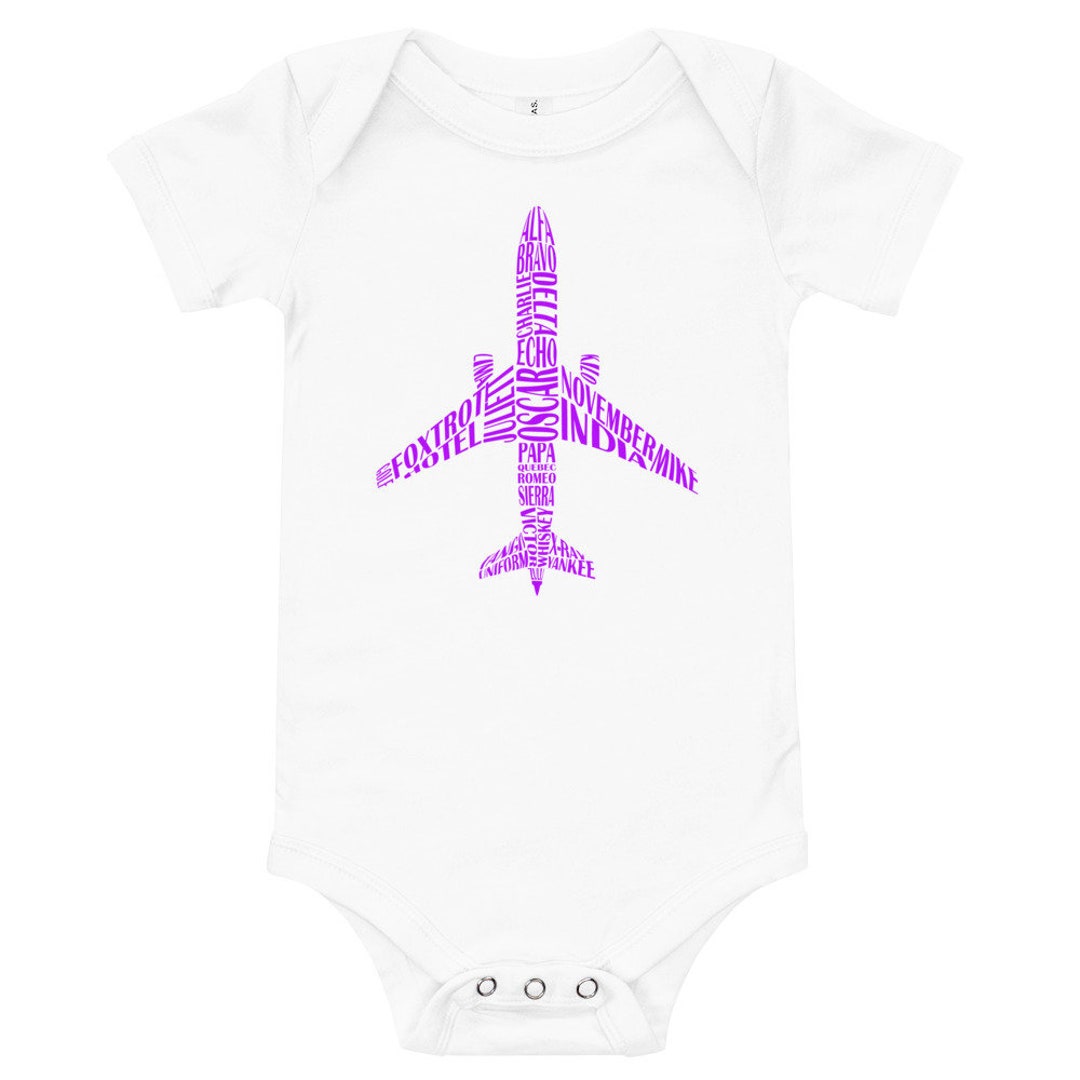Phonetic Alphabet Purple Jet Airplane Aviation Baby Onesie - Etsy