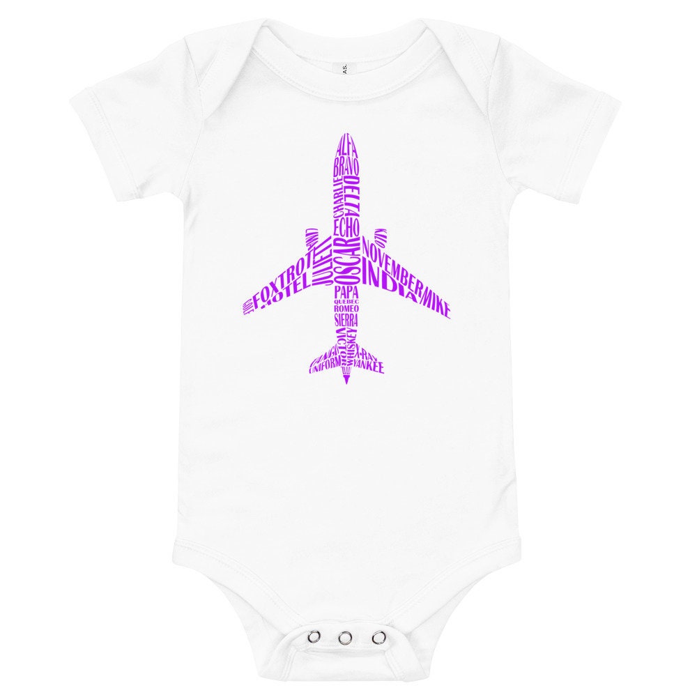 Phonetic Alphabet Purple Jet Airplane Aviation Baby Onesie - Etsy