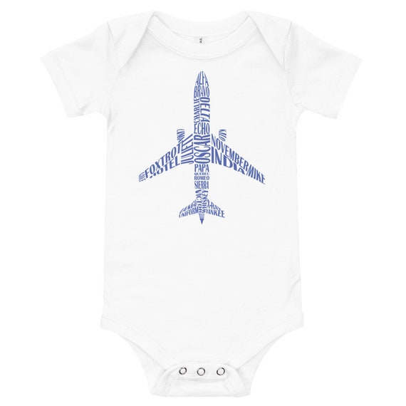 Phonetic Alphabet Blue Jet Airplane Aviation Baby Onesie | Etsy