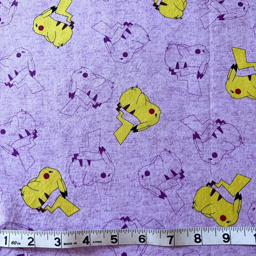 Purple Pikachu Pokemon Cotton Fabric - Etsy