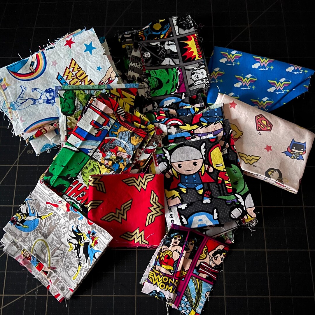 Superhero Fabric Scrap Bundle No. 1 - 10.8 Oz. - Etsy