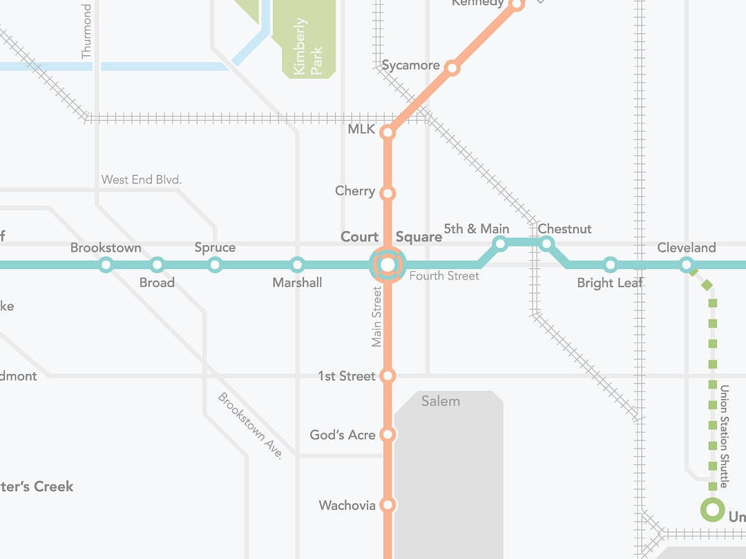 Winston-salem Streetcar Map - Etsy