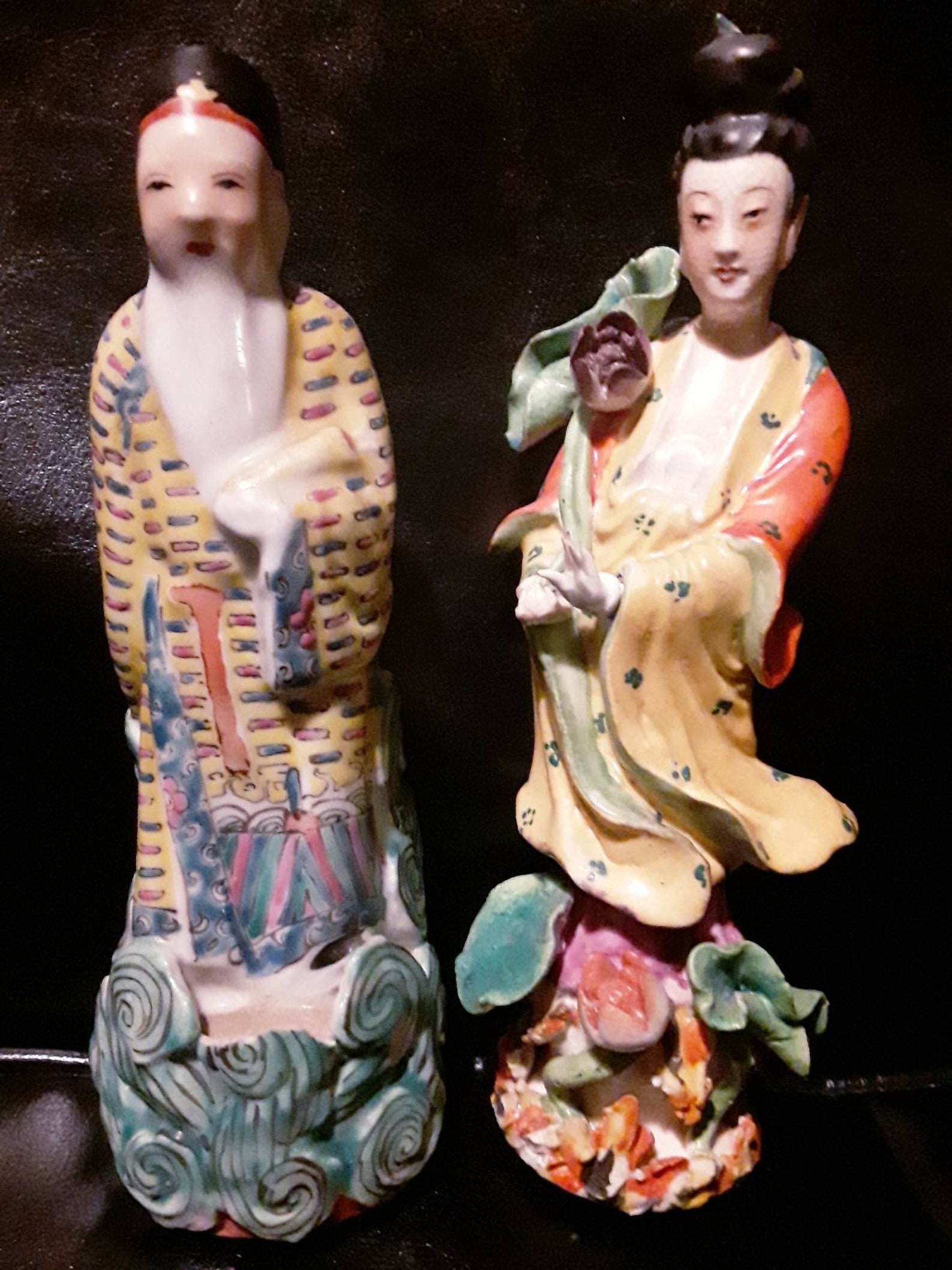 Vintage Ceramic Asian Figurine Pair - Etsy Vintage Ceramic Asian Figurine Pair - Etsy