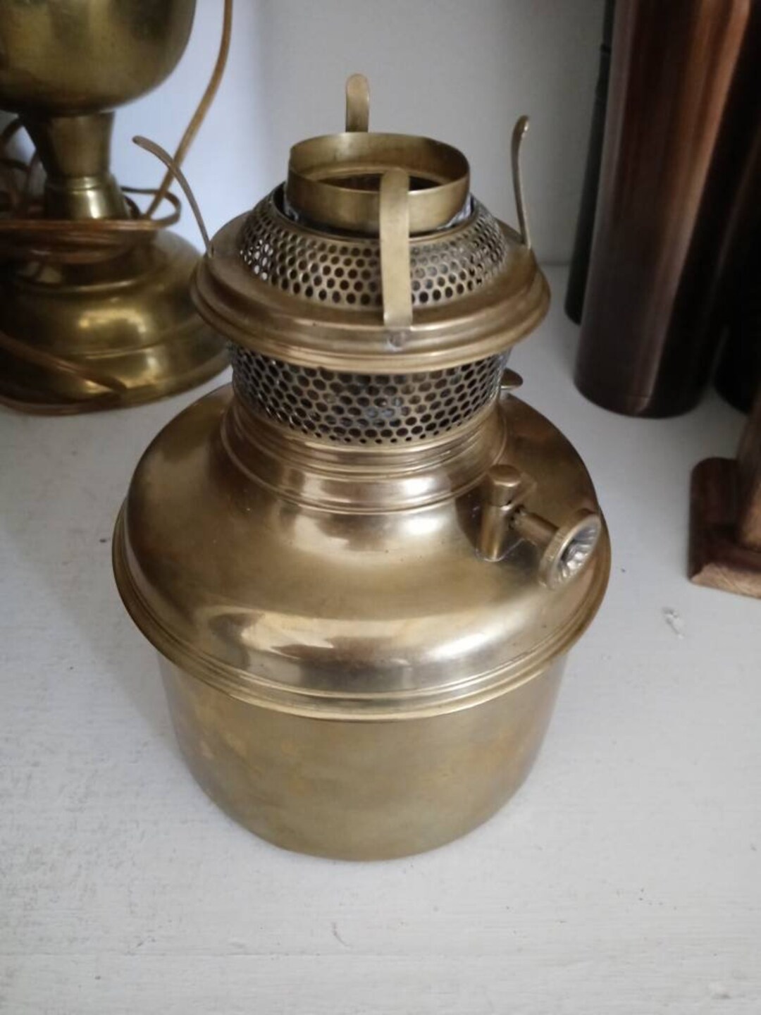 Antique Brass Oil Lamp - Etsy