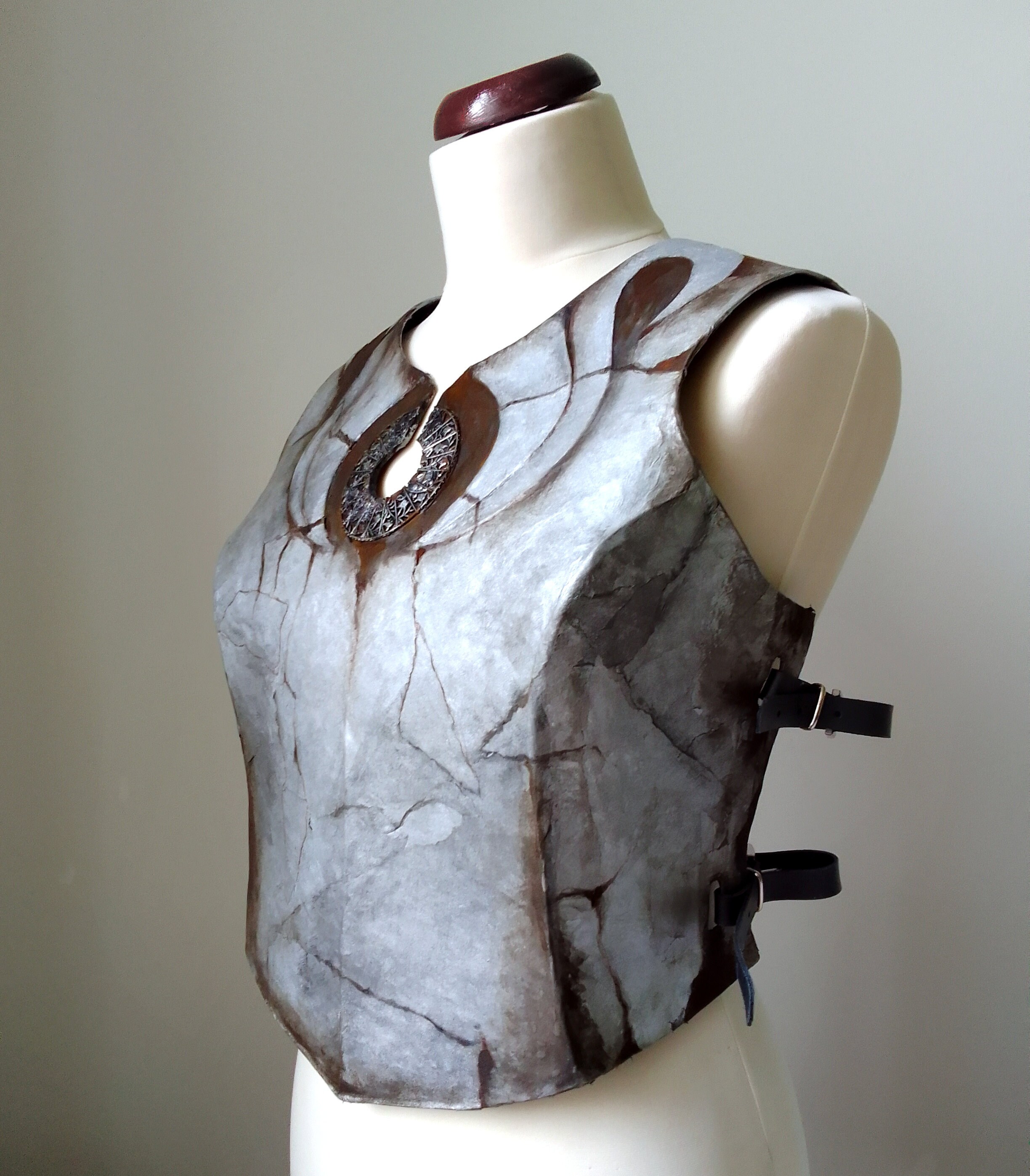 Cosplay Armor, Chest Plate, Larp Costume Top for Men or Women, Silver ...