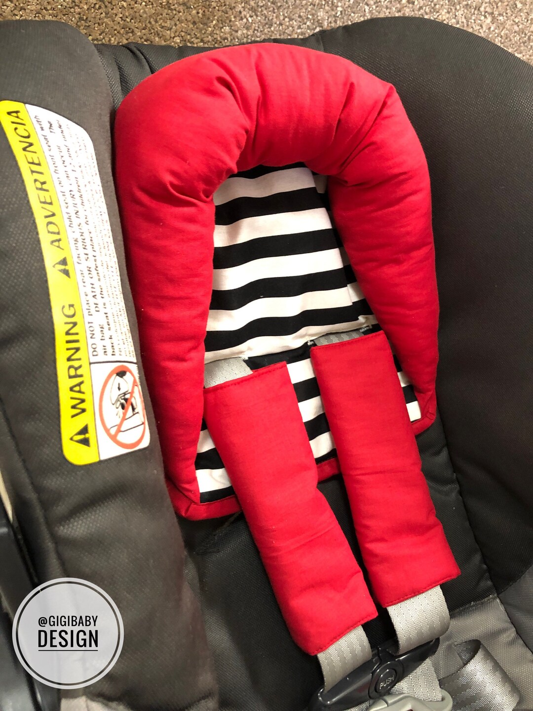 Car Seat Headsupport Cushion Insert and Strap Cover Set for Baby Boy ...