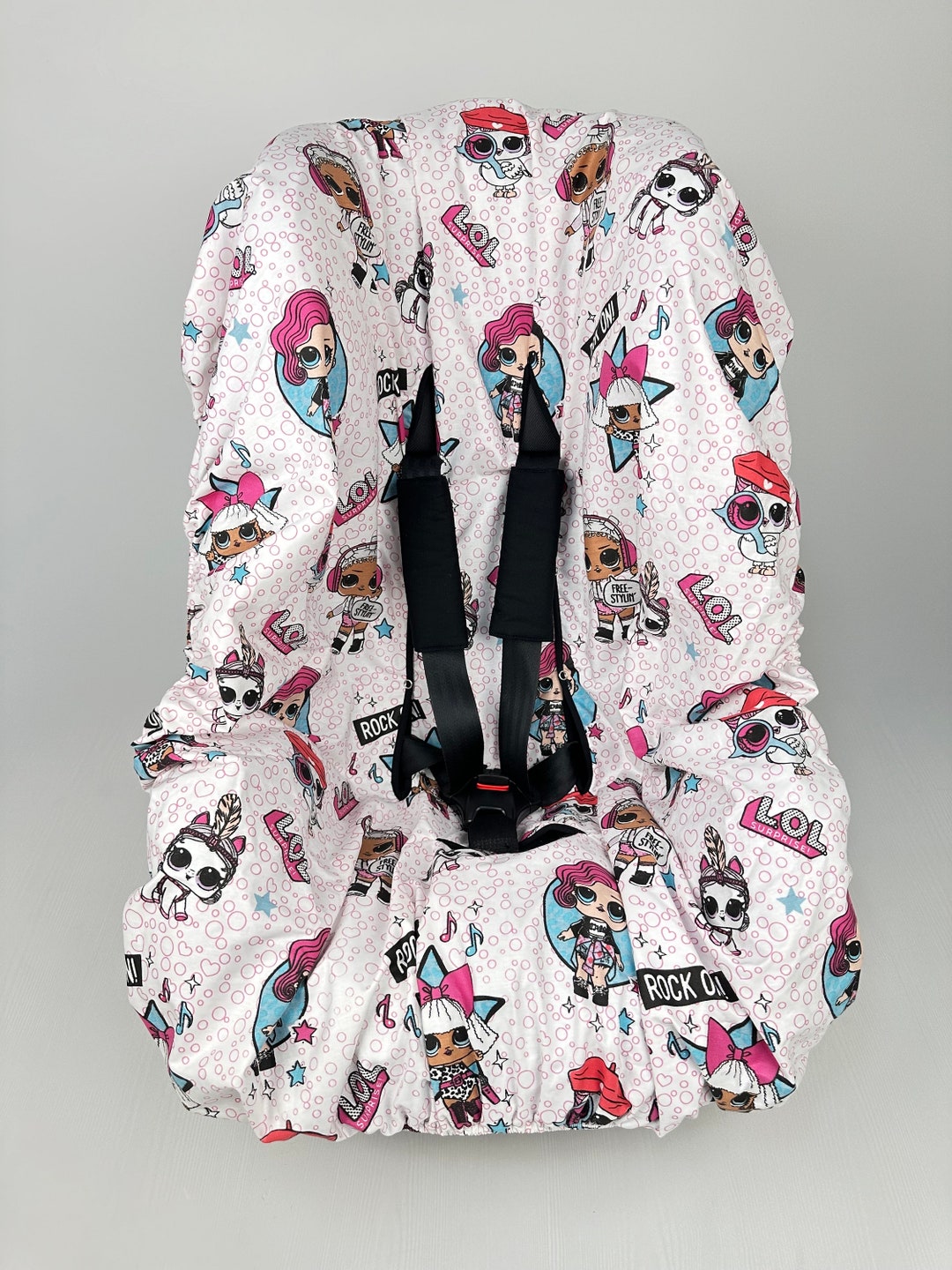 Car Seat Liner Protector Waterproof for Girls in Pink Doll Print With ...
